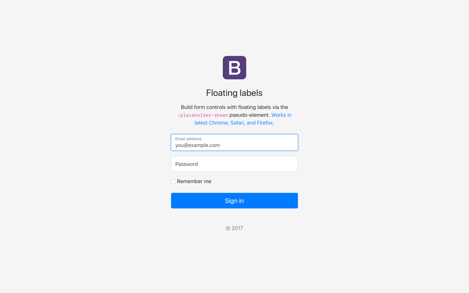 Examples Bootstrap v4.5 in English