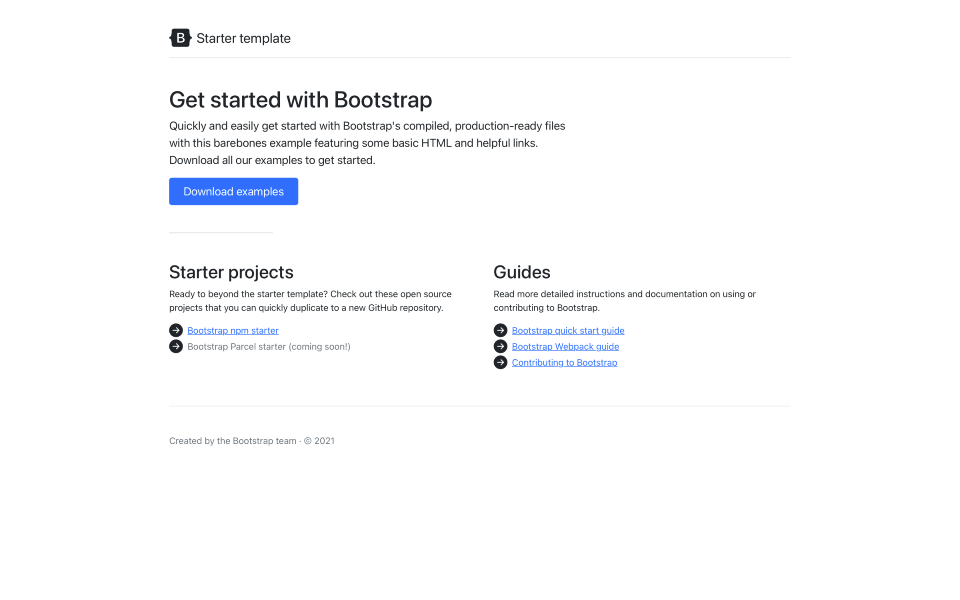 Examples Bootstrap v5.2 in English